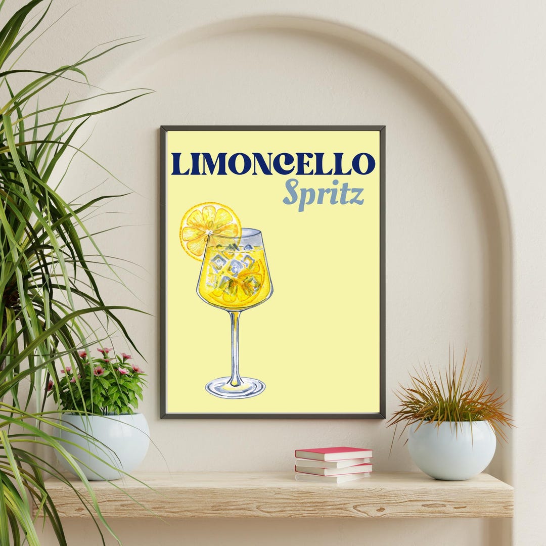 Limoncello Print | Spritz Cocktail Print | Classic Cocktail Print | Bar ...