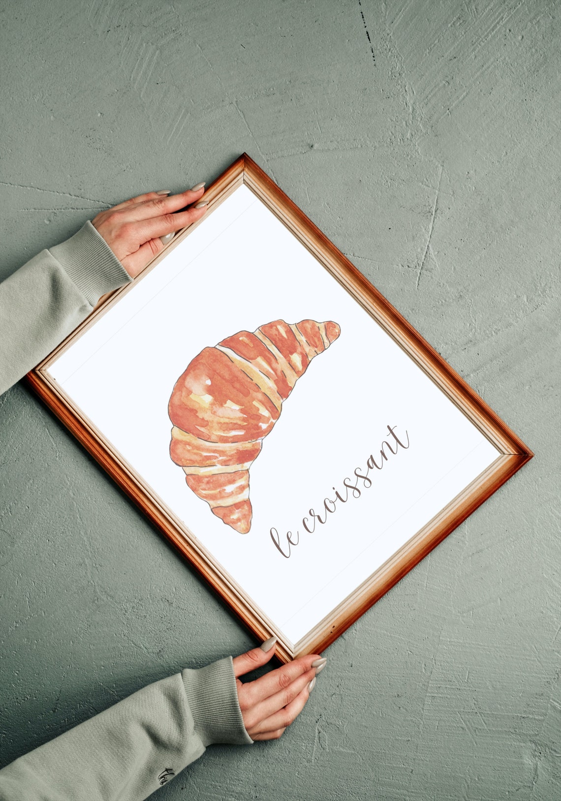 Printable Croissant Art, Printable Kitchen Art, Pastry Printable ...