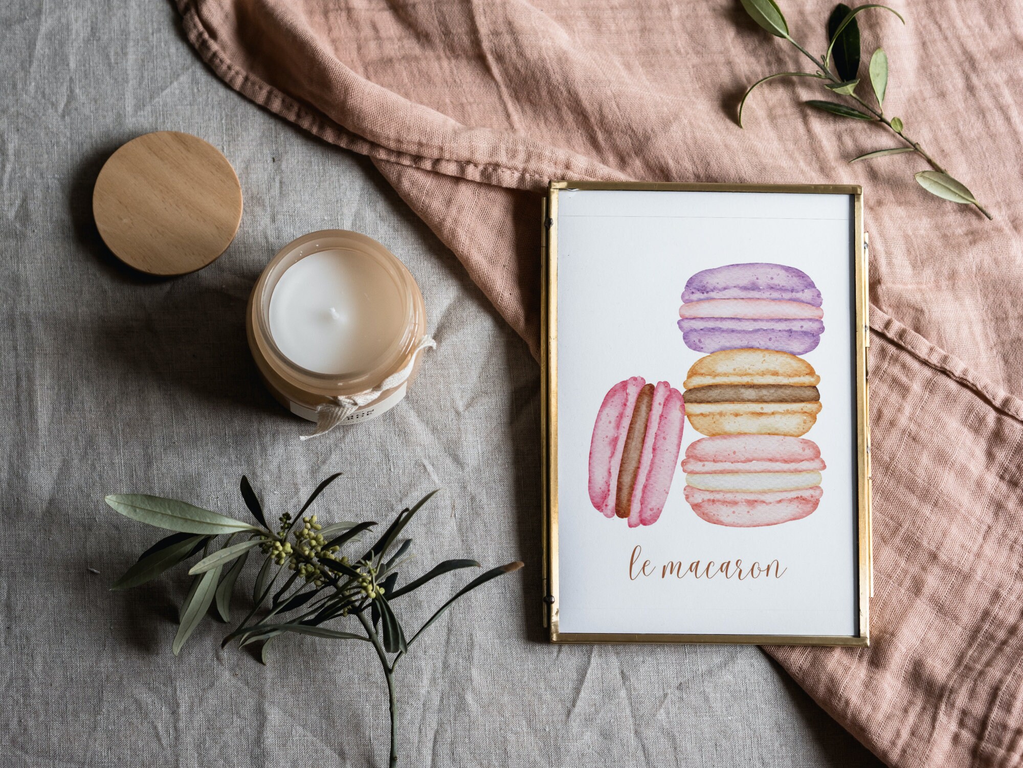 Printable Macaron Art | Printable Kitchen Art | Cafe Art Work | Macaron ...