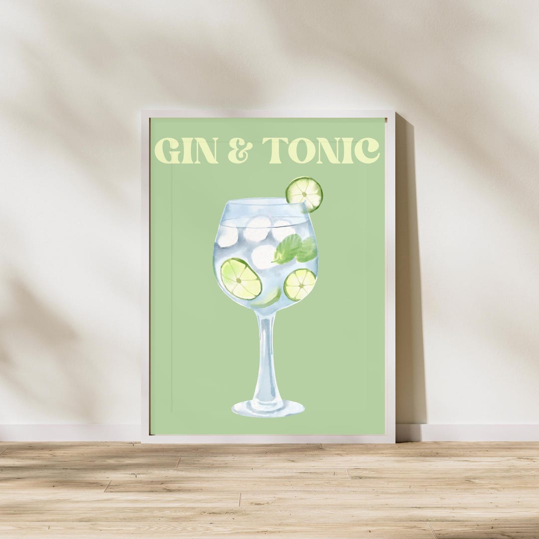 Cocktail Print, Colorful Bar Cart Gallery Wall Set, Boho Cocktail ...