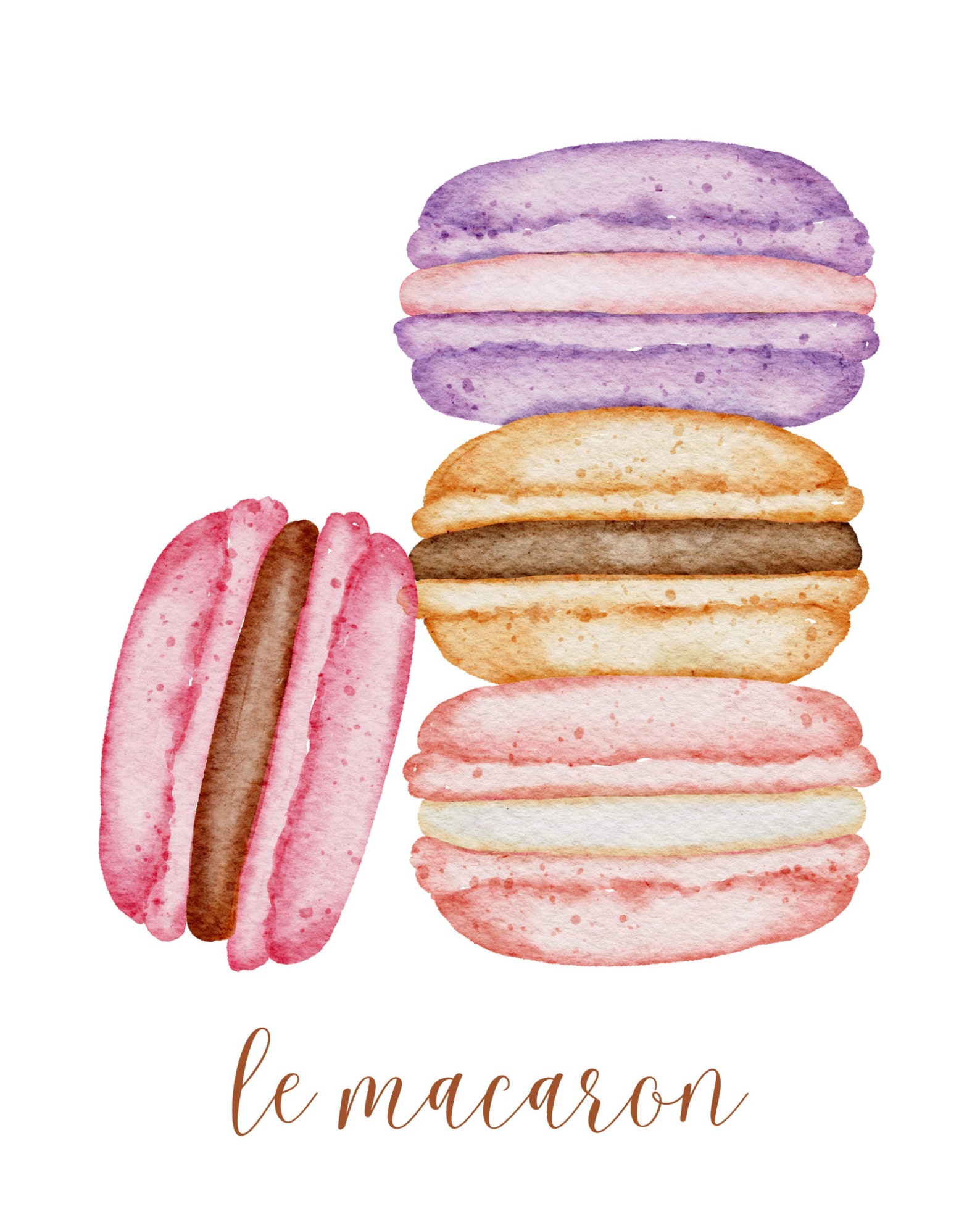 Printable Macaron Art | Printable Kitchen Art | Cafe Art Work | Macaron ...