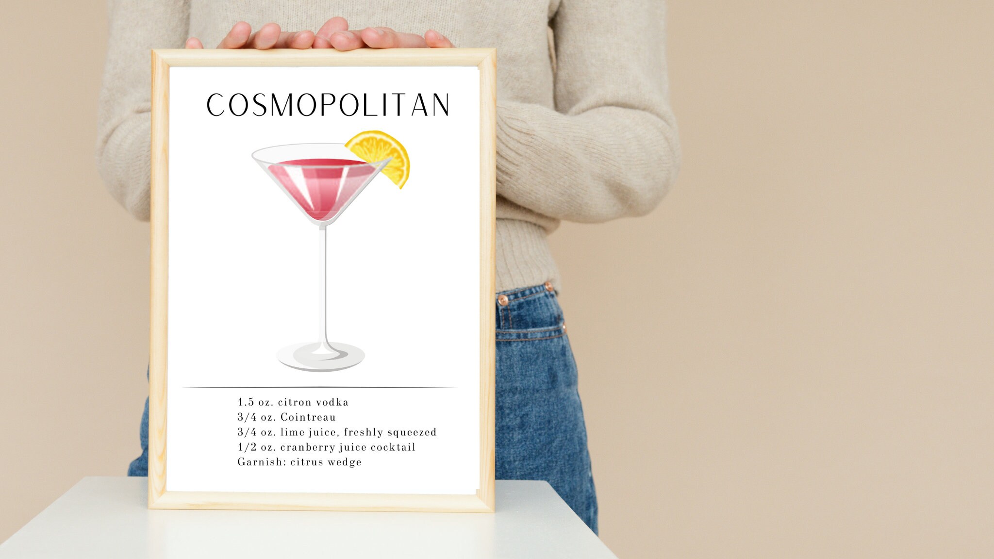 Cosmopolitan Cocktail Recipe Digital Print | Cosmo Recipe Wall Art ...
