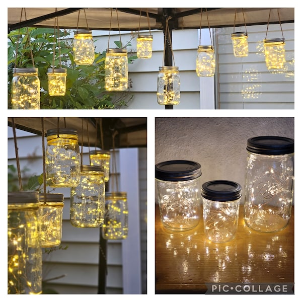 Hanging Mason Jar With Lights - Etsy