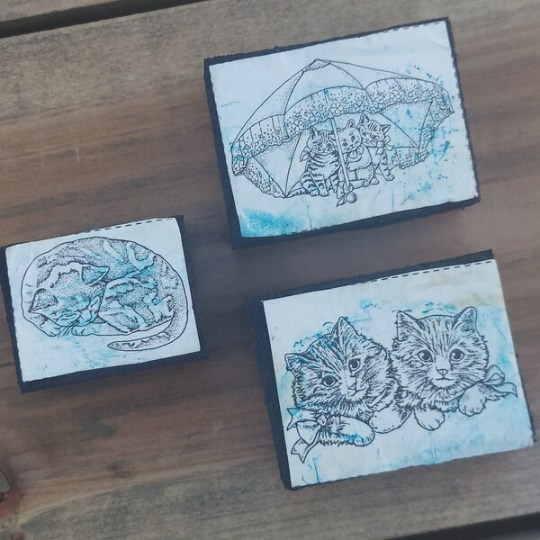 Cat Rubber Stamp - Etsy