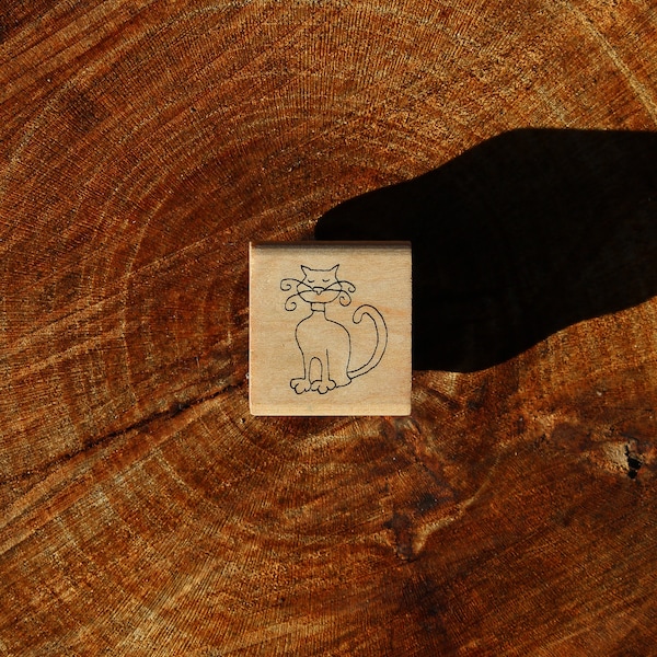 Cat Rubber Stamp - Etsy