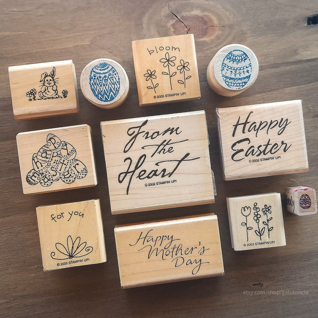DIY Easter Egg Decorating Stamps, Bloom Into Spring Red Rubber Stamps ...