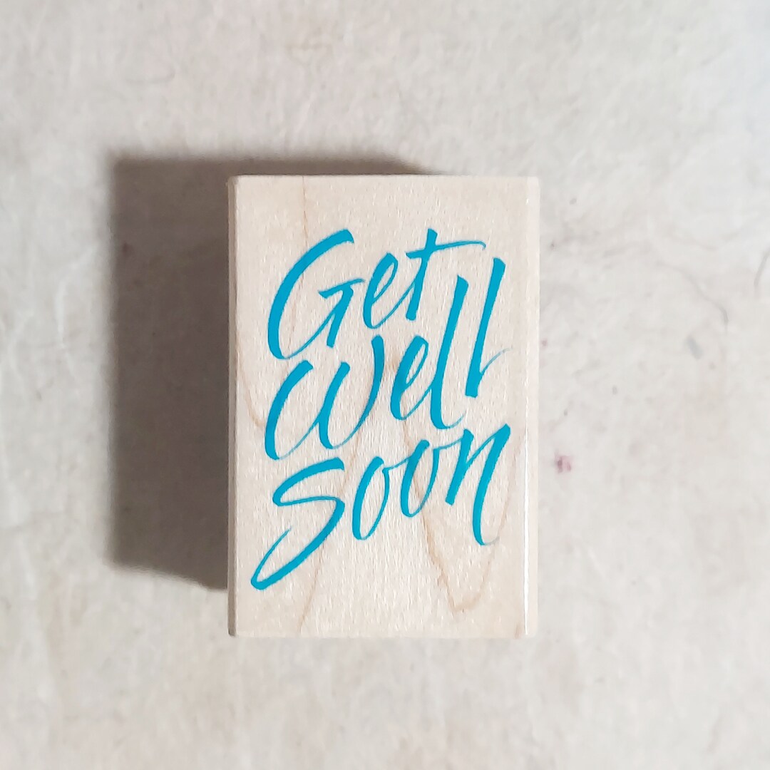 Calligraphy get Well Soon Rubber Stamp - Etsy