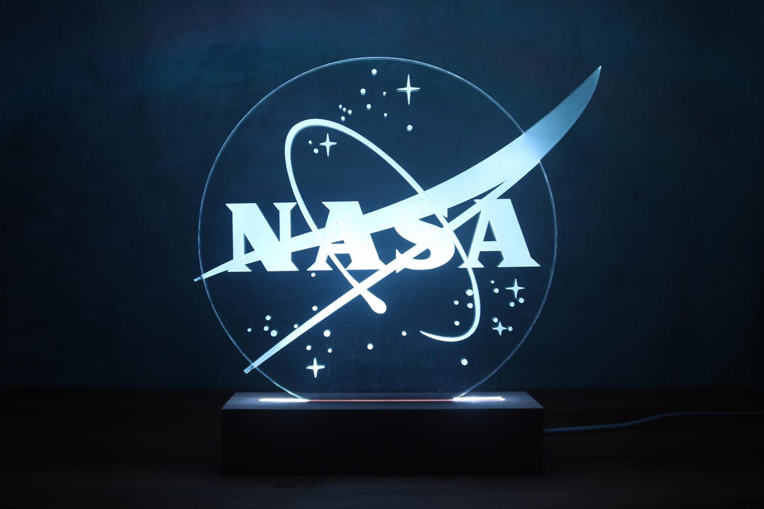 NASA Logo Lamp Engraved Plexiglass Unique Space Gift NASA Logo Night ...