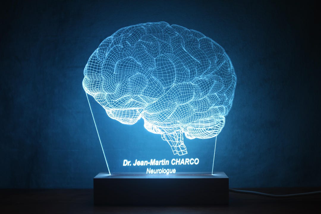 Personalized LED Brain Lamp Doctor Gift Laser Engraved Plexiglas ...