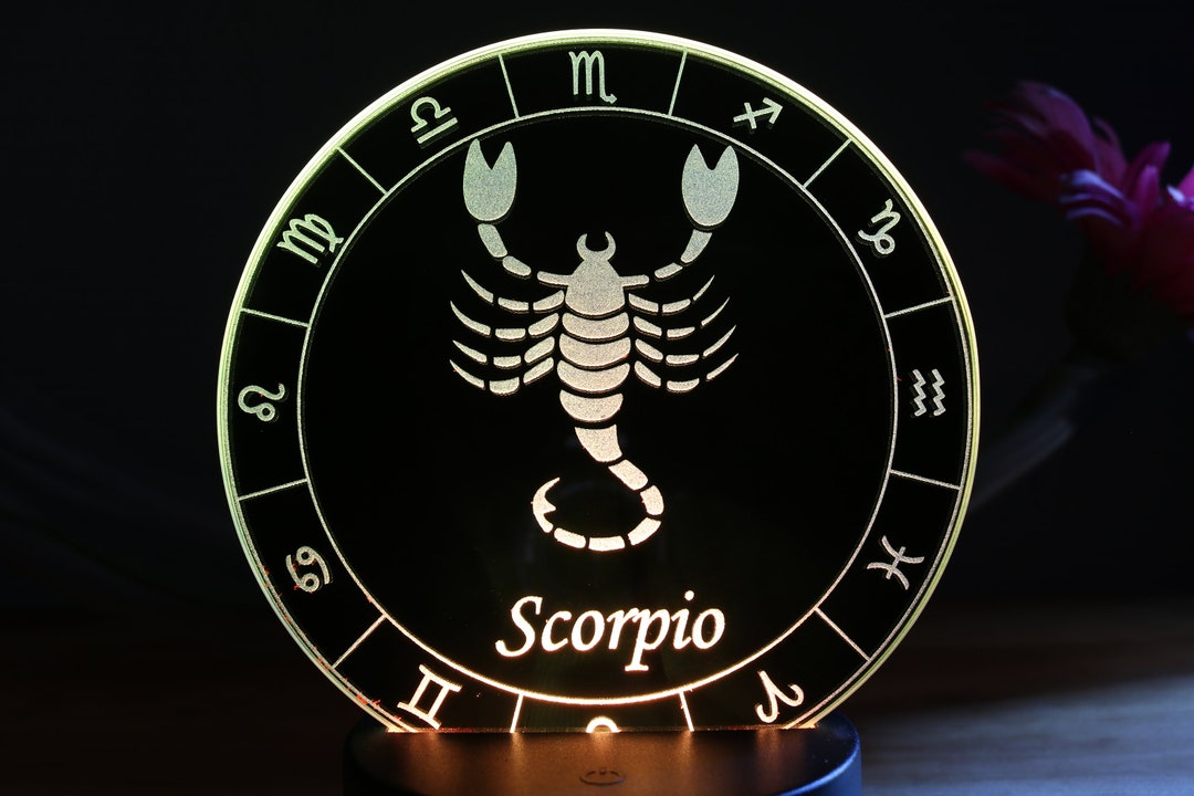 Mirror LED Lamp scorpio 16-color LED Astrological Sign With Remote ...