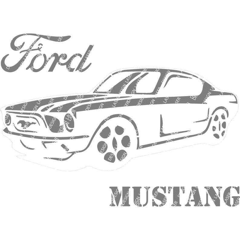 FORD MUSTANG DXF File - Dxf/png/ai/svg for Laser Cutting - Cnc - Plasma ...