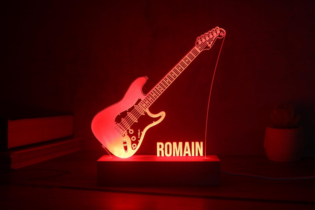 Personalized RGB Fender Stratocaster Guitar LED Lamp | Unique Rock ...