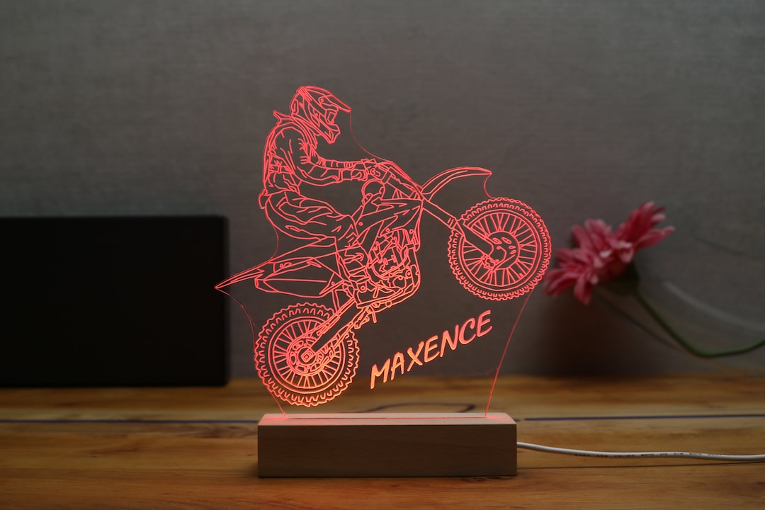 LED Motocross Lamp - RGB 7 Colors - Personalized Motorcycle Night Light ...