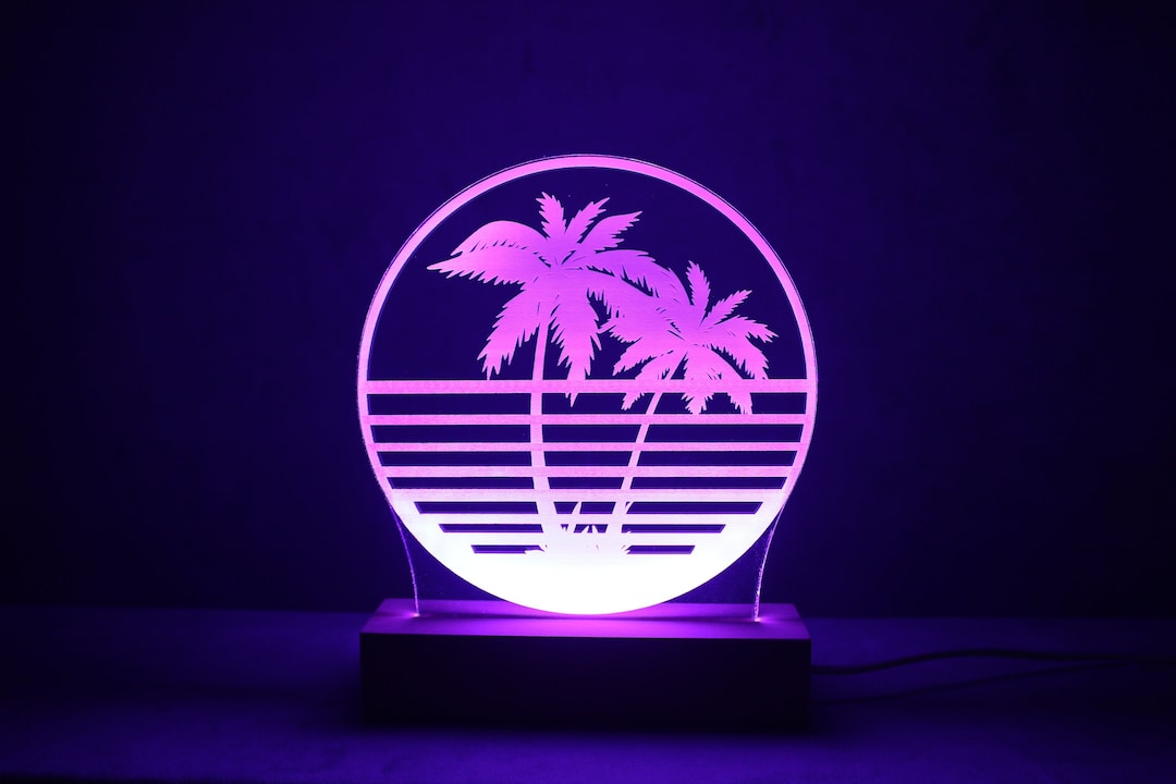 Palm Tree 7 Color RGB LED Lamp Palm Tree Night Light 3d Illusion Lamp ...