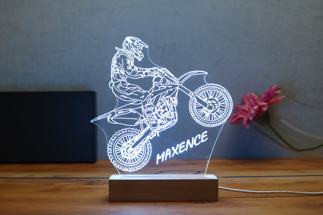 Motocross LED Lamp RGB 7 Colors Personalized Motorcycle Night Light ...