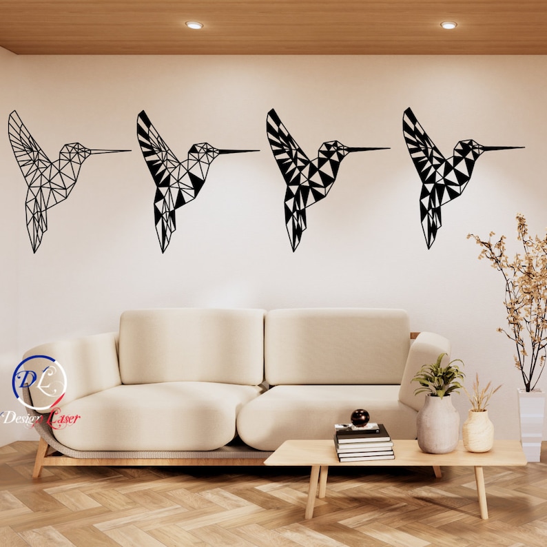 Archivo DXF de colibrí geométrico Png Ai Svg Pdf Jpeg Psd para corte ...