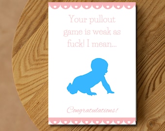 Inappropriate Baby Shower Card - Etsy