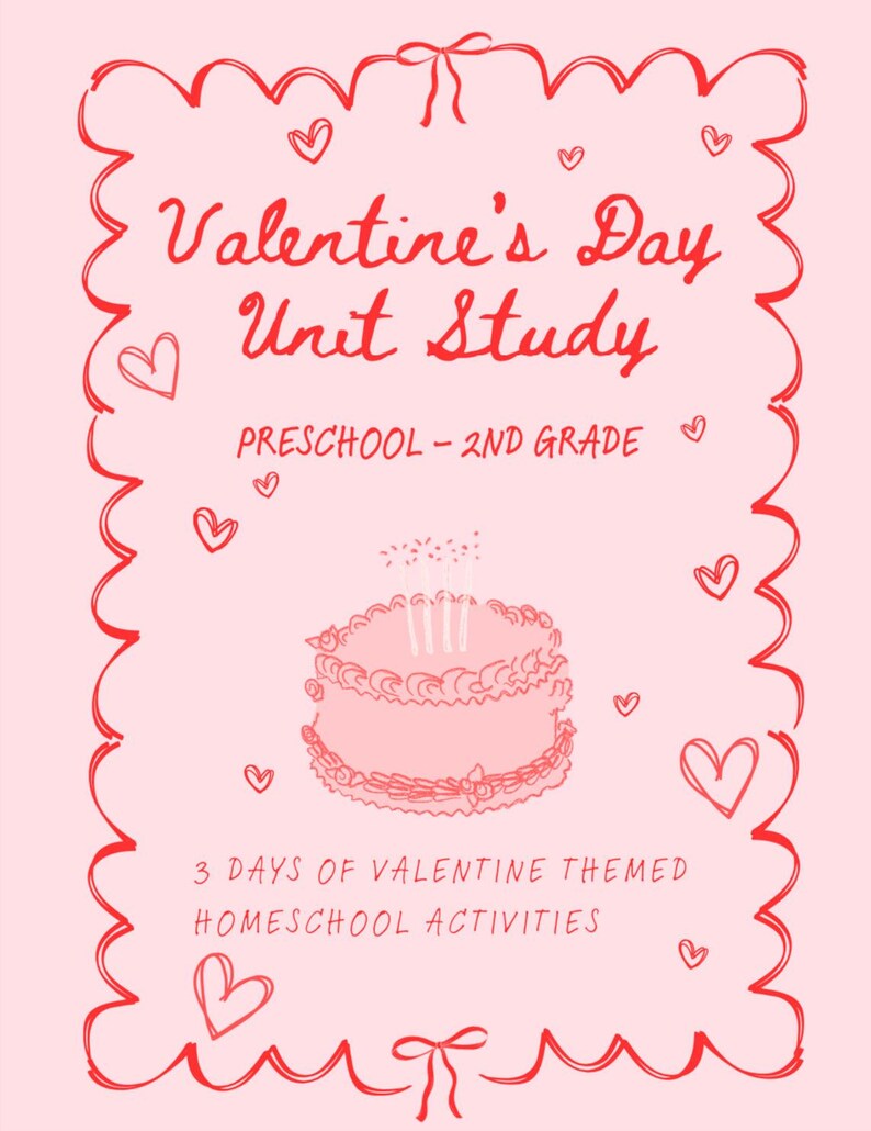 Valentine Unit Study (preschool-2nd Grade) - Etsy