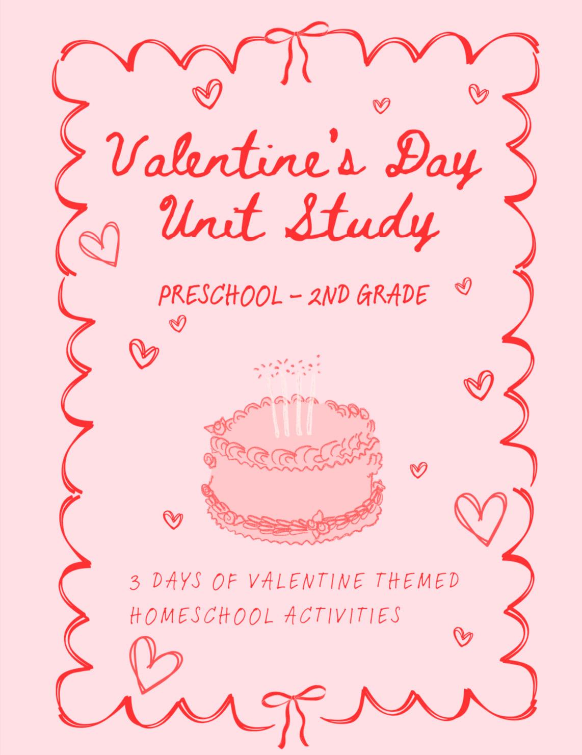 Valentine Unit Study (preschool-2nd Grade) - Etsy