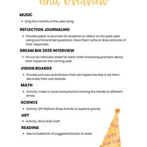 New Year Unit Study (preschool-2nd Grade) - Etsy