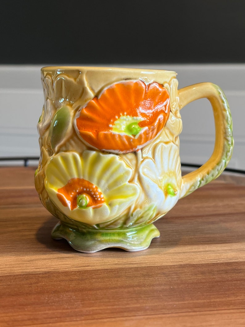 Fred Roberts Co Japan Floral Poppy Mugs - Etsy