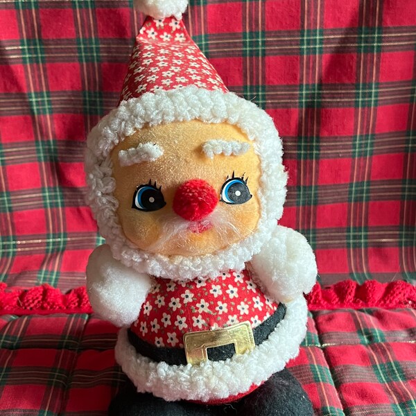Flocked Santa - Etsy