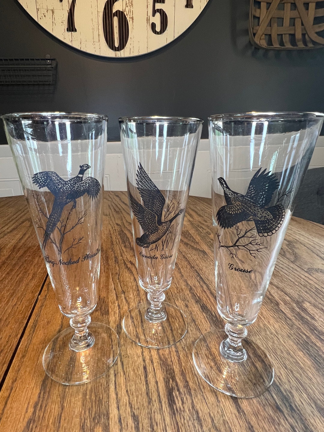 3 Federal Glass Sportsman Game Birds Pilsner Glasses - Etsy
