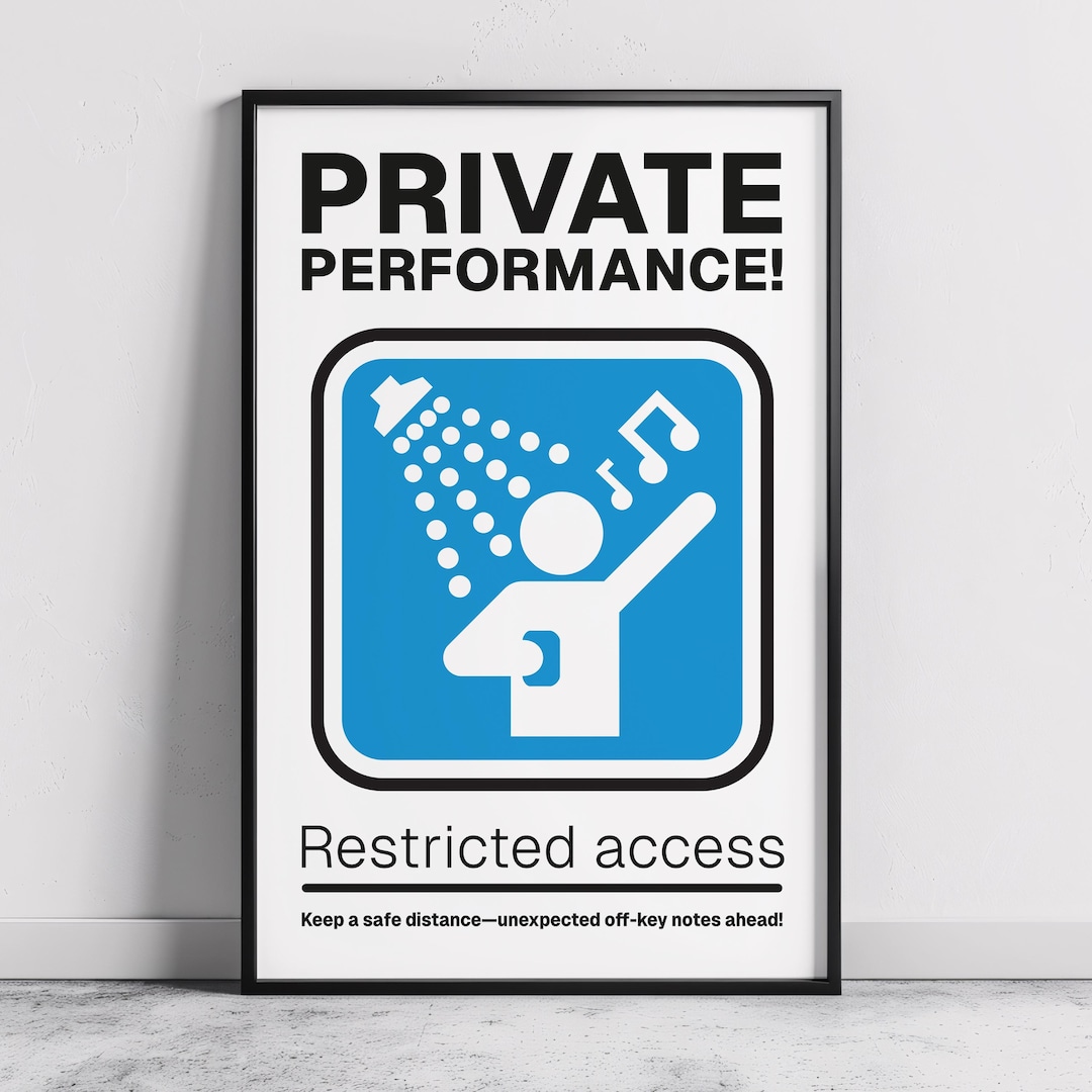 Bathroom Poster - Fun Wall Art for Shower Singers - Minimalist and ...