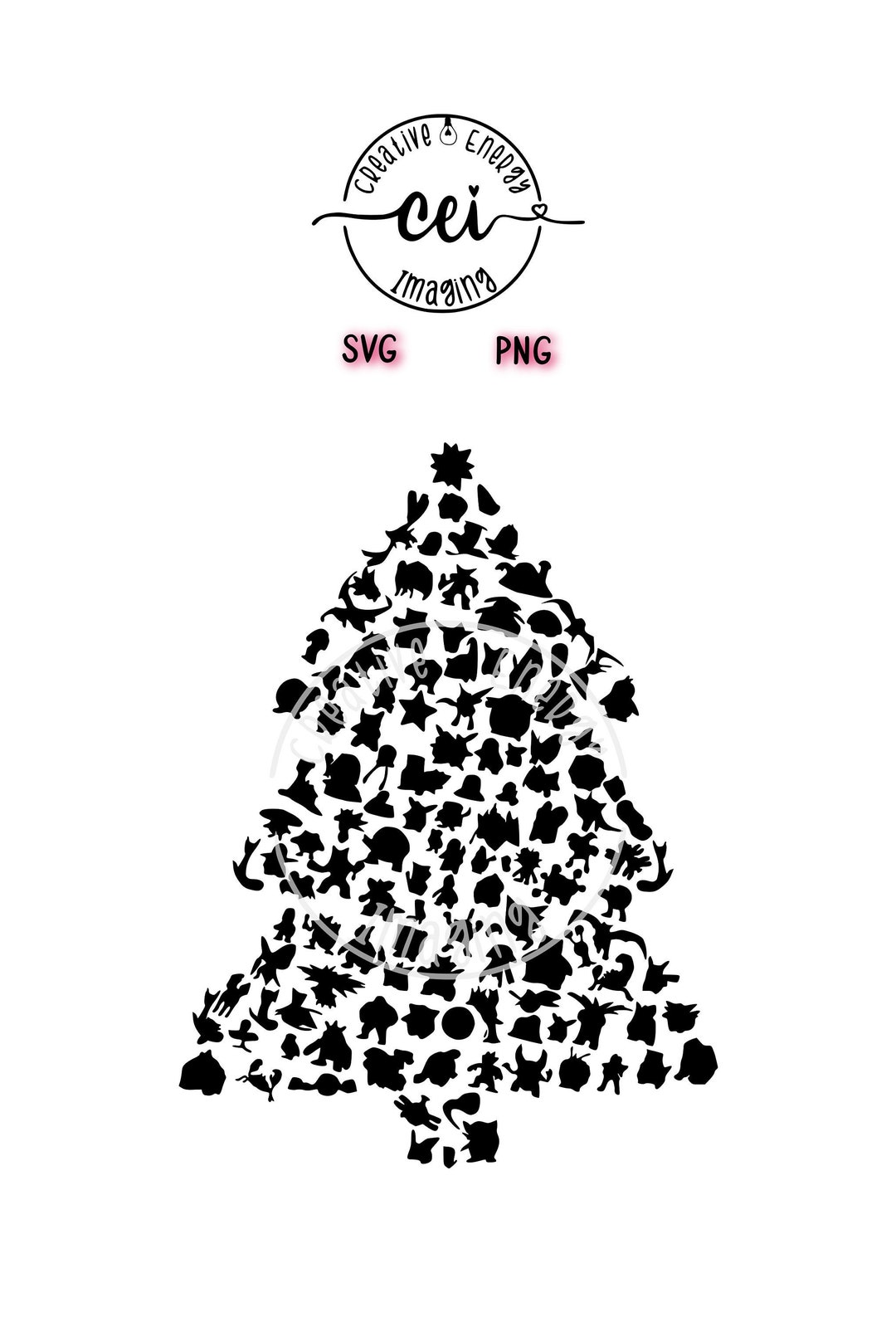 Pokemon Character Christmas Tree SVG & PNG - Etsy