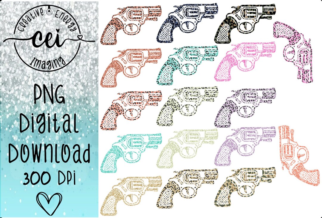 Gun Bundle, Leopard Pattern Revolver, Gun, Animal Print Gun, Camo Gun ...