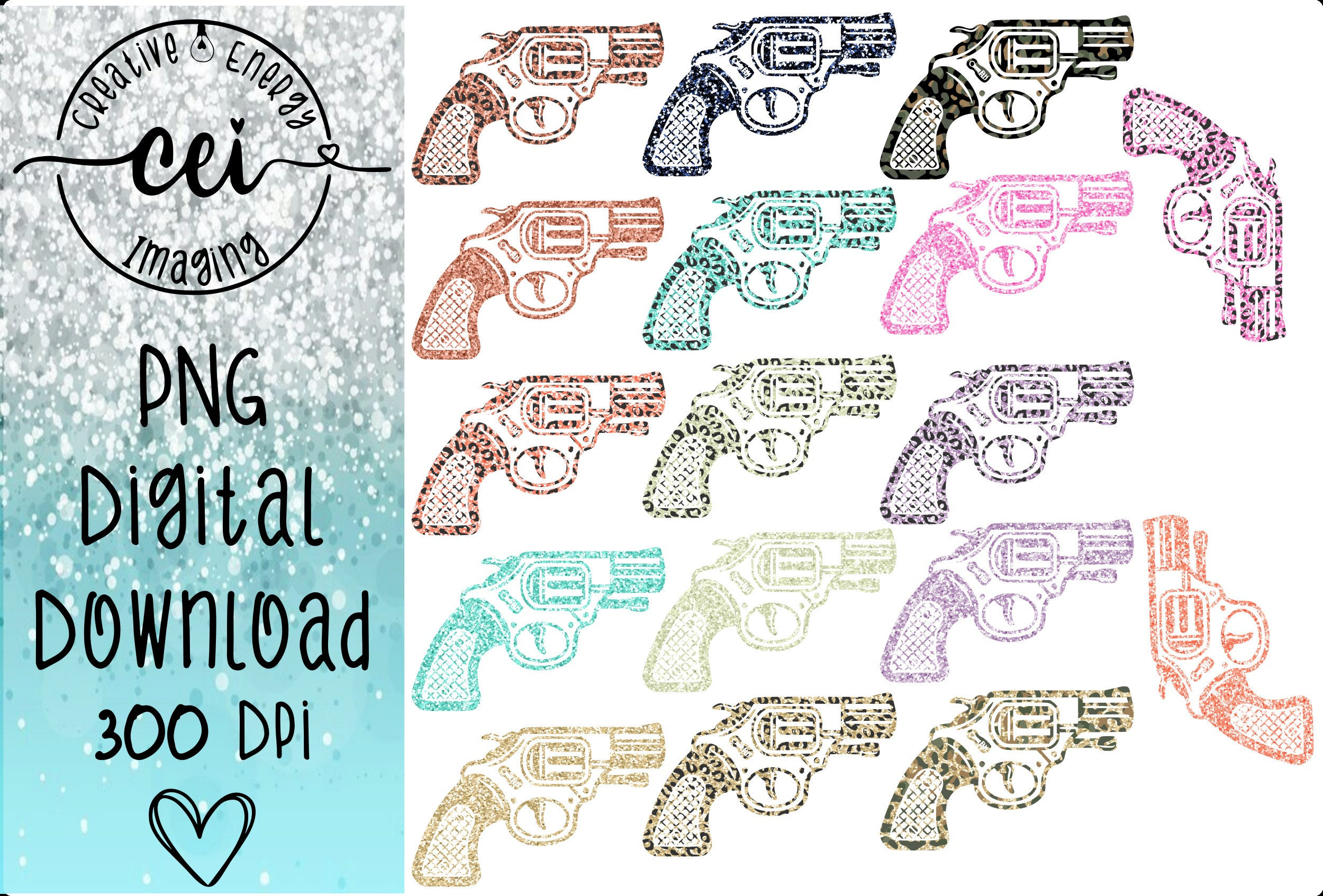 Gun Bundle, Leopard Pattern Revolver, Gun, Animal Print Gun, Camo Gun ...
