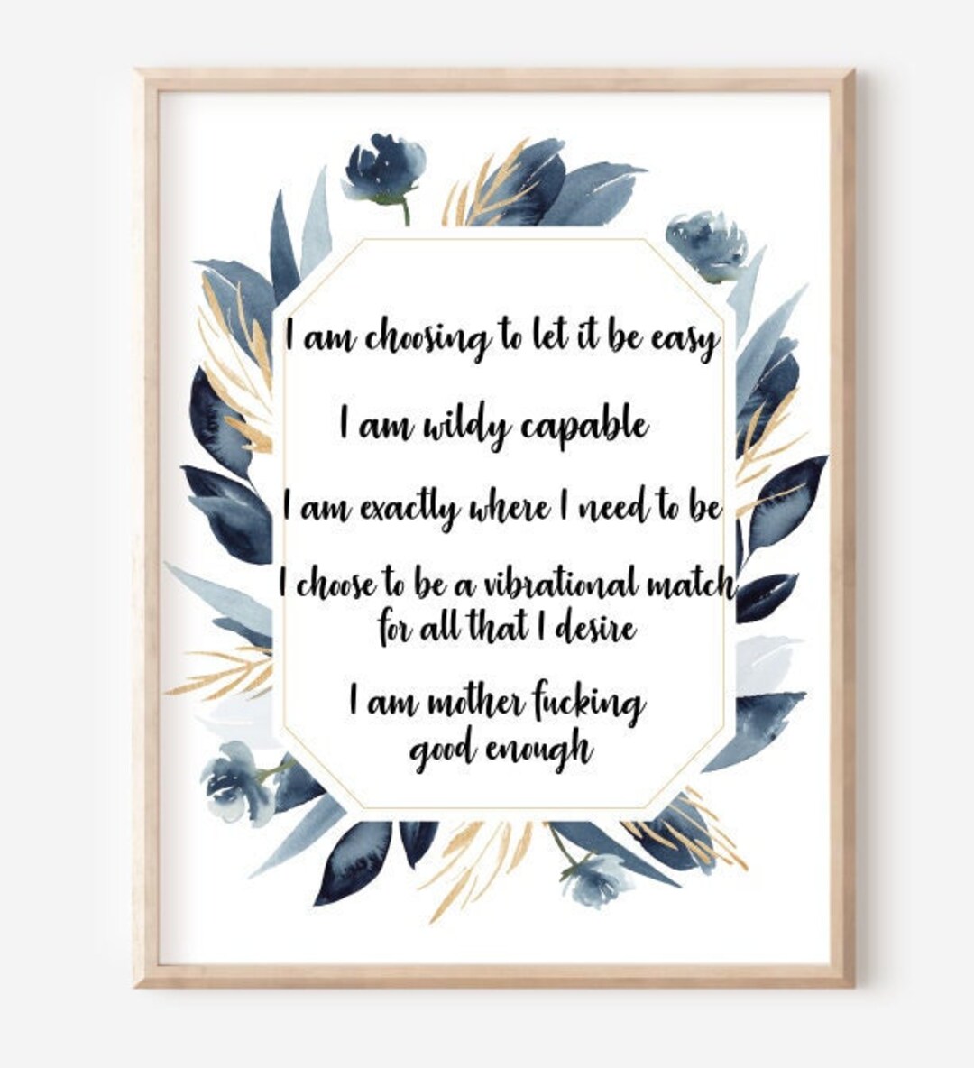 Positive Sweary Affirmations Printable Funny Sarcastic Quotes Digital ...