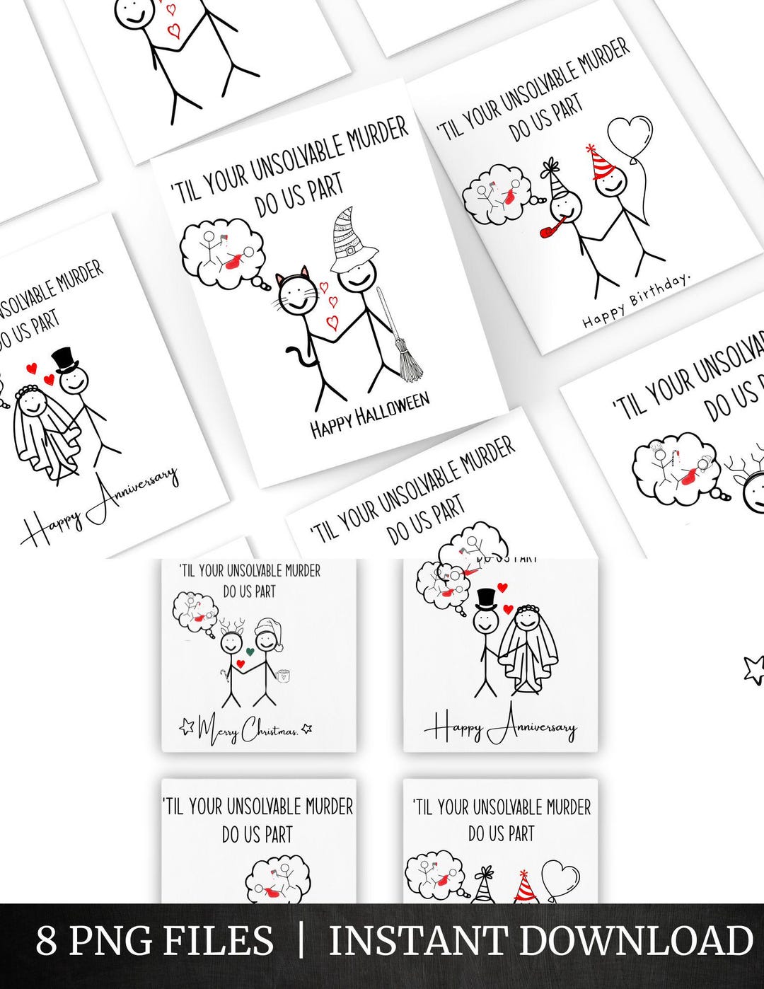 Funny Stickman Art Bundle Til Your Unsolvable Murder Do Us Part PNG ...