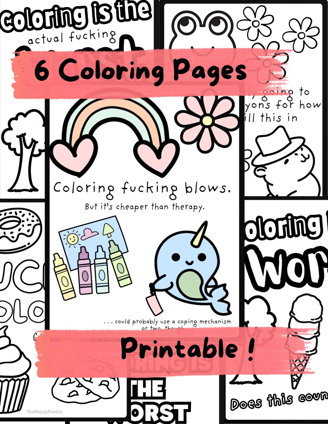 Simple Adult Coloring Page I Fucking Hate Coloring Printable Coloring ...