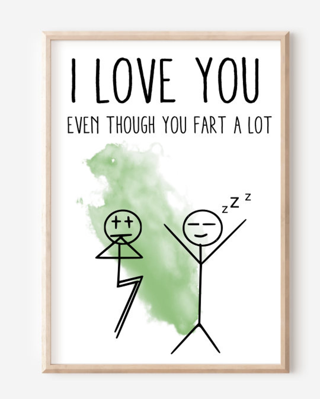 Funny Stick Figure Fart Card Printable Gift for Him Gift for Her ...