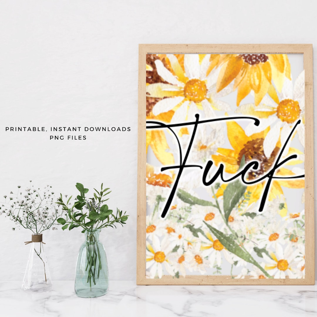 Funny Design With Swears, Curse Word Floral Png, Sarcastic Rude ...