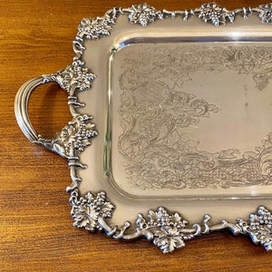 Vintage Old English Reproduction Silver Plate on Copper Tray - Etsy Canada