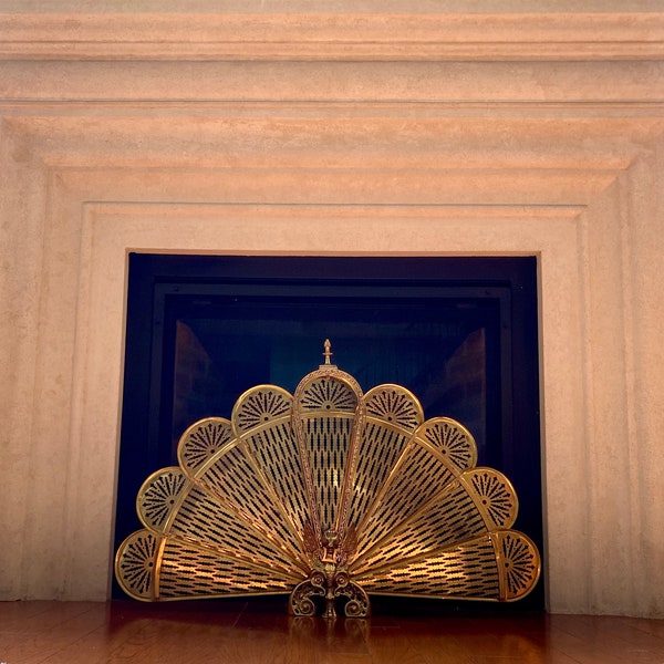Peacock Fireplace Screen - Etsy
