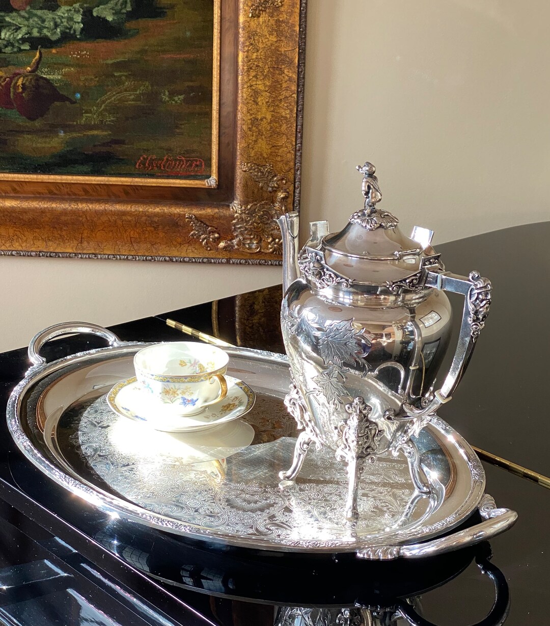 Vintage Camille International Silver Company Silver Plated Oval Tray - Etsy