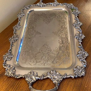 Vintage Old English Reproduction Silver Plate on Copper Tray - Etsy