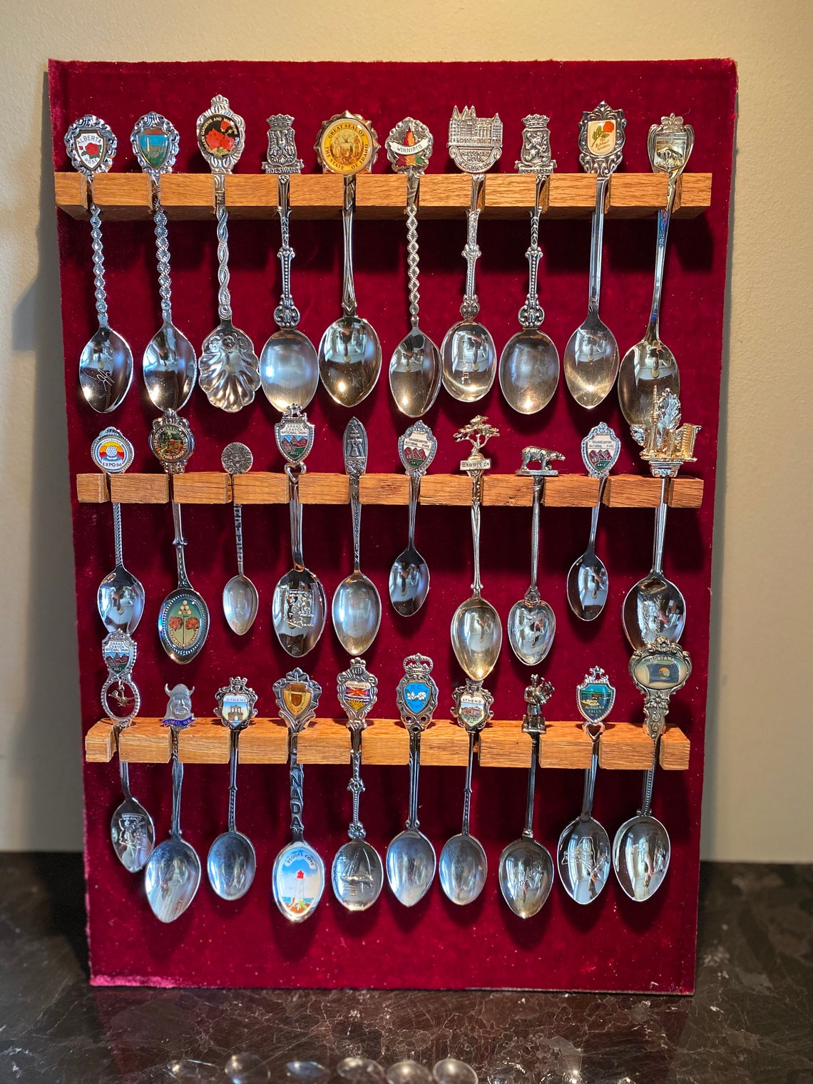 Vintage 30 Souvenir Spoons Silver Plated Spoons Wooden Spoon - Etsy