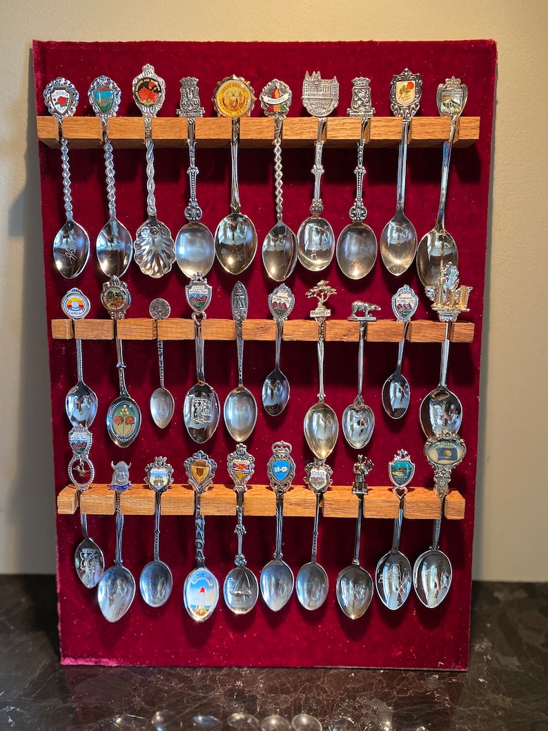 Vintage 30 Souvenir Spoons Silver Plated Spoons Wooden Spoon - Etsy