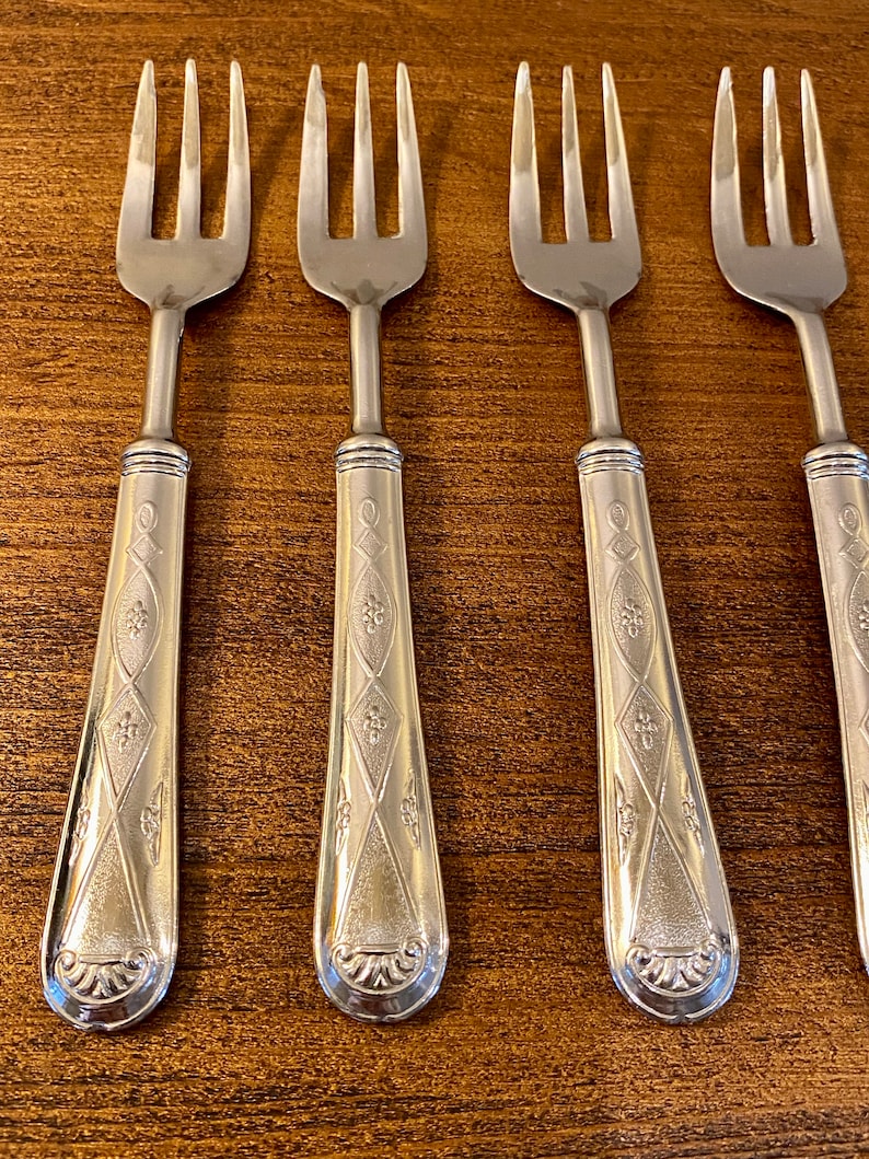 Vintage Silver Plated Desert Fork Italy Stamped 6 Pieces - Etsy