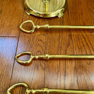 Vintage Brass Fireplace Tool Set With Stand - Etsy