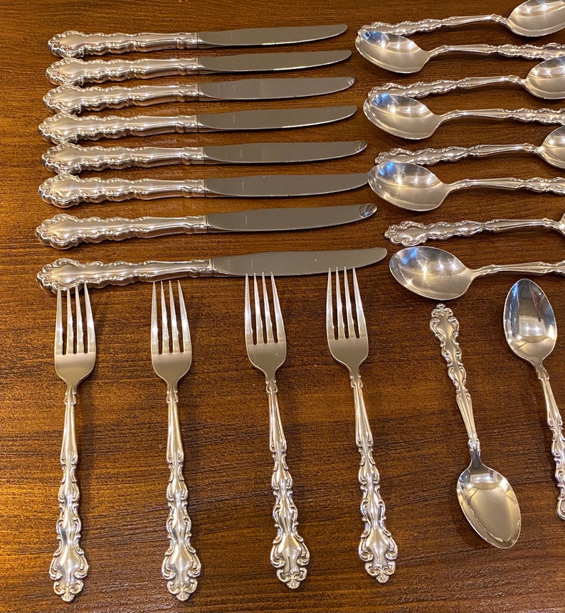 Vintage Silver Plated Community Flatware / Modern Baroque Pattern / 36 ...