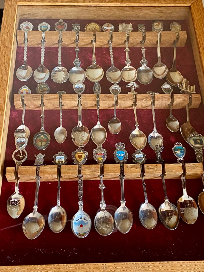 Vintage 30 Souvenir Spoons Silver Plated Spoons Wooden Spoon - Etsy