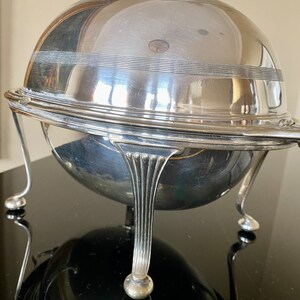 Victorian Silver Plate Domes Revolving Lid Food Serving Dish Cloche ...