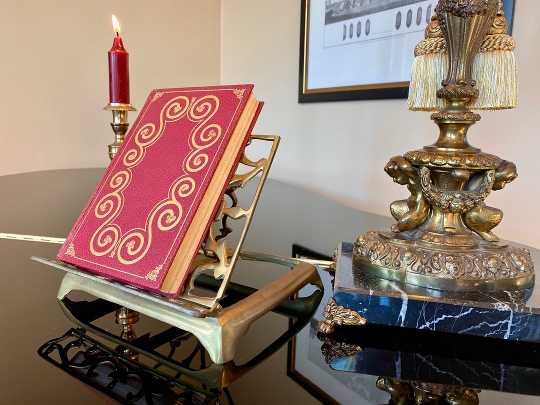 Vintage Ornate Brass Book Holder - Etsy