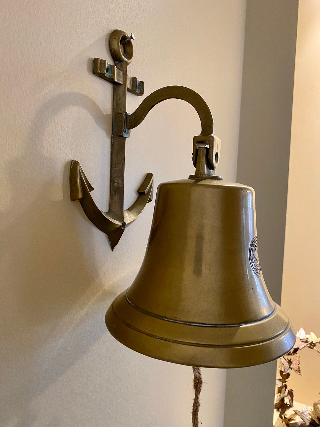 Vintage Solid Brass Anchor Door Knocker Bell - Etsy