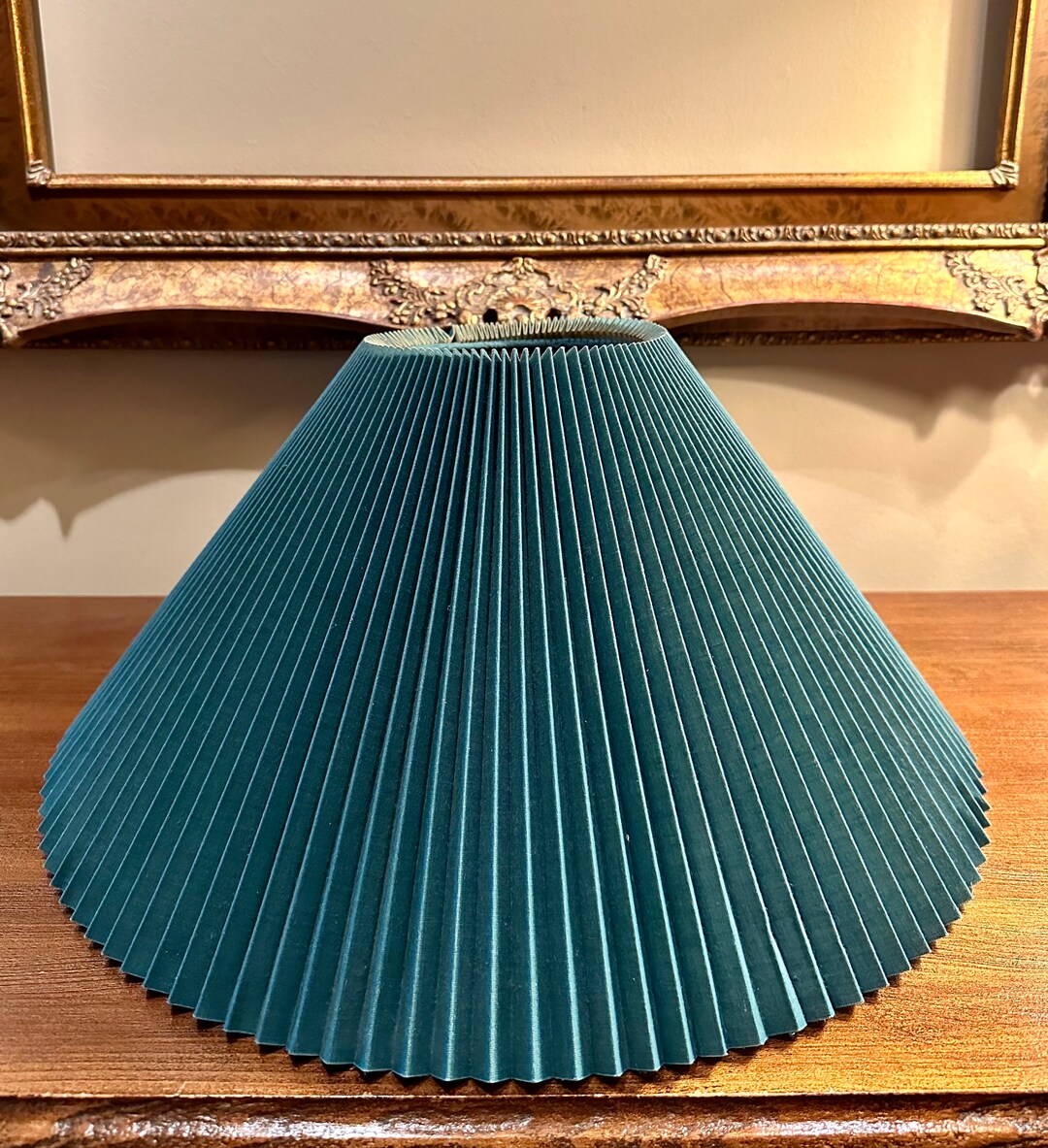 Vintage 50s Pleated Dark Cyan Lamp Shade - Etsy
